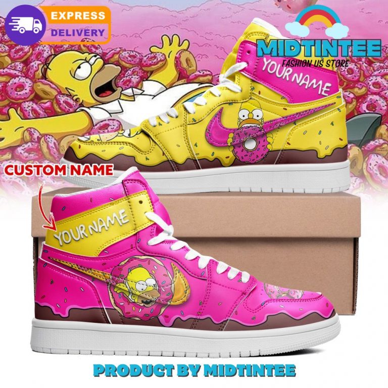 The Simpsons Cartoon Nike Air Jordan 1 Sneakers - Midtintee