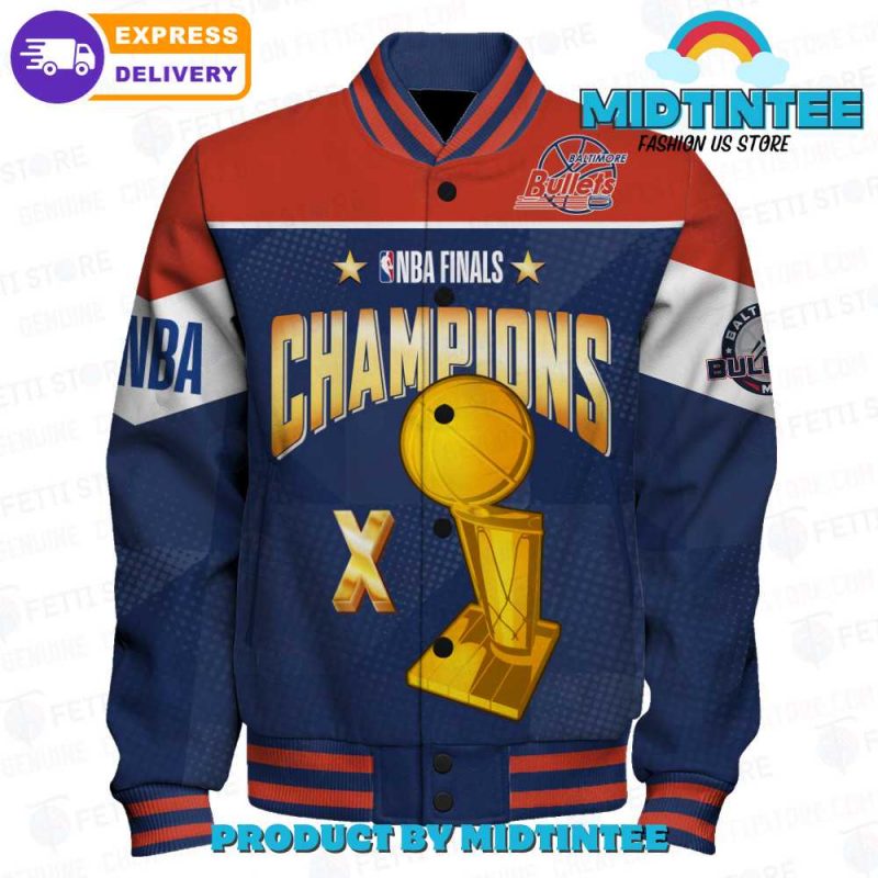 Baltimore Bullets NBA Final Champions Print Varsity Jacket - Midtintee