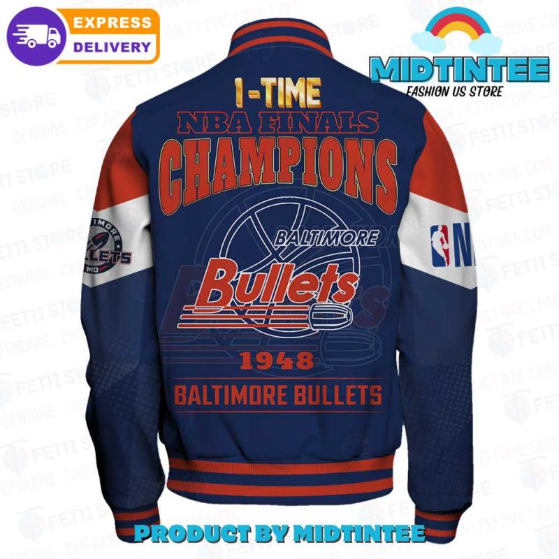 Baltimore Bullets NBA Final Champions Print Varsity Jacket - Midtintee