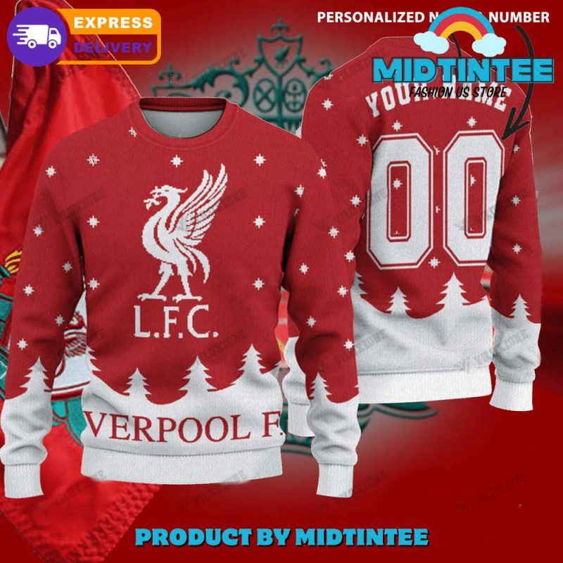 Liverpool Logo The Kop Custom Name Sweater - Midtintee