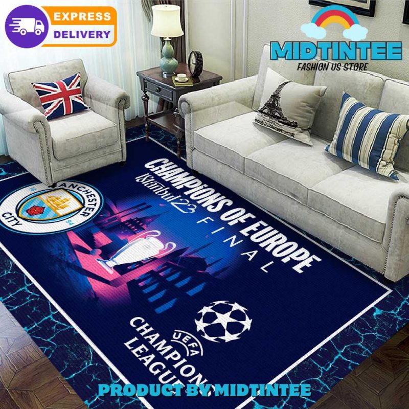 Manchester City Champions Of Europe Final Rug Carpet - Midtintee