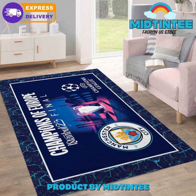 Manchester City Champions Of Europe Final Rug Carpet - Midtintee
