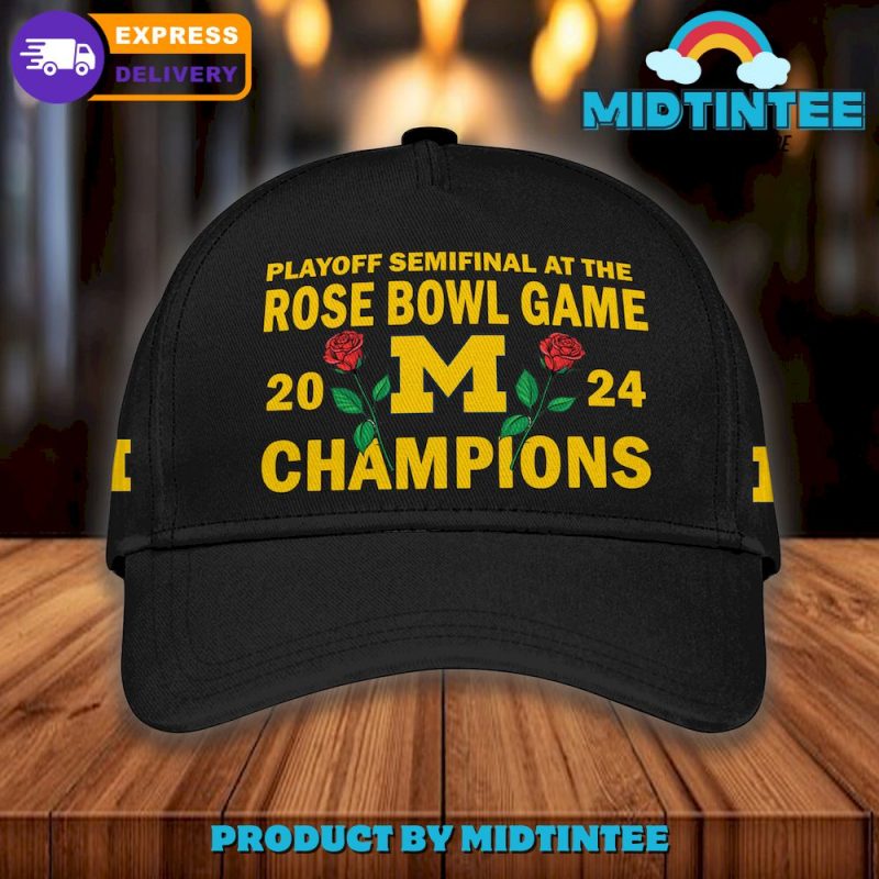 Michigan Wolverines 2024 Rose Bowl Champions Black Hoodie, Pants, Cap - Midtintee