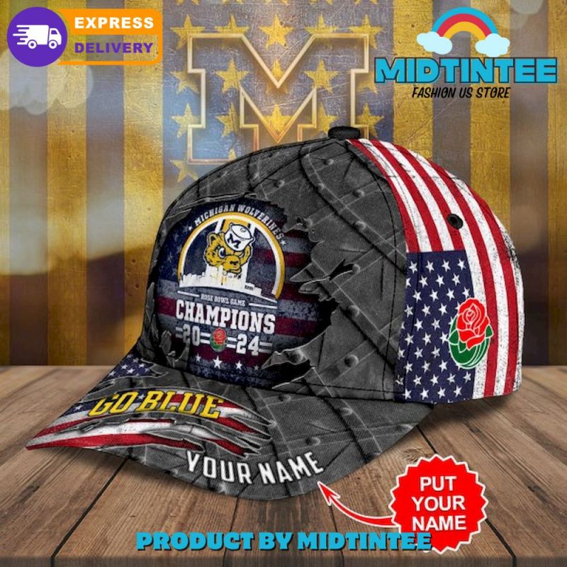 Michigan Wolverines Rose Bowl Game Champions 2024 Cap - Midtintee
