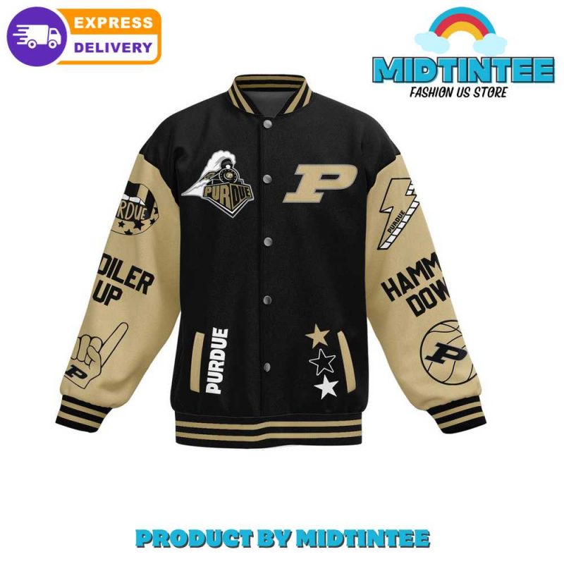 Purdue Boilermakers Boiler Up Baseball Jacket - Midtintee