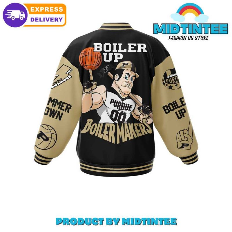 Purdue Boilermakers Boiler Up Baseball Jacket - Midtintee