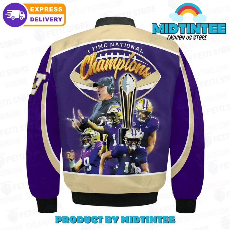 Washington Huskies 1 Time National Champions 2024 Bomber Jacket - Midtintee