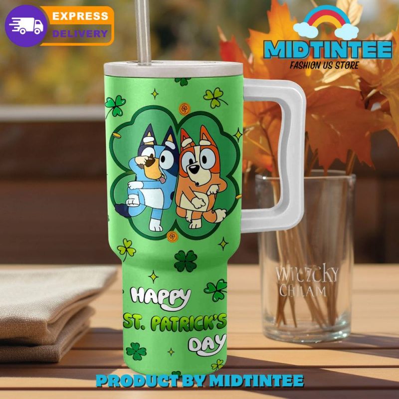 Bluey Happy St Patrick's Day Stanley Tumbler - Midtintee