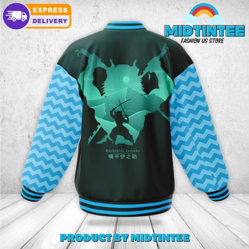Demon Slayer Hashibira Inosuke Custom Name Baseball Jacket - Midtintee