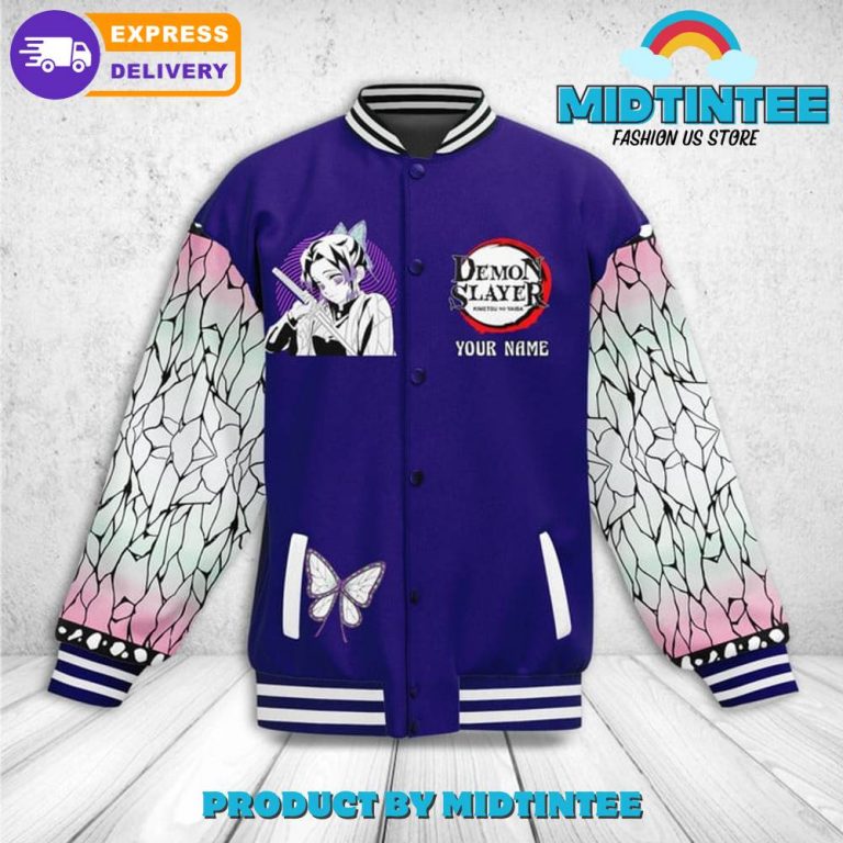 Demon Slayer Shinobu Kocho Custom Name Baseball Jacket - Midtintee