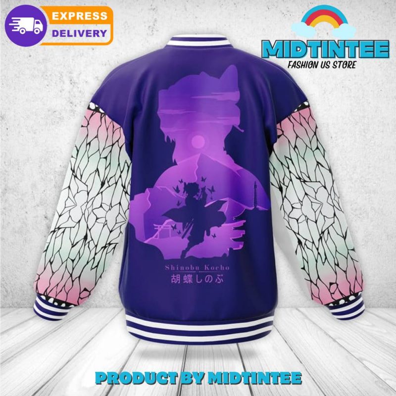Demon Slayer Shinobu Kocho Custom Name Baseball Jacket - Midtintee