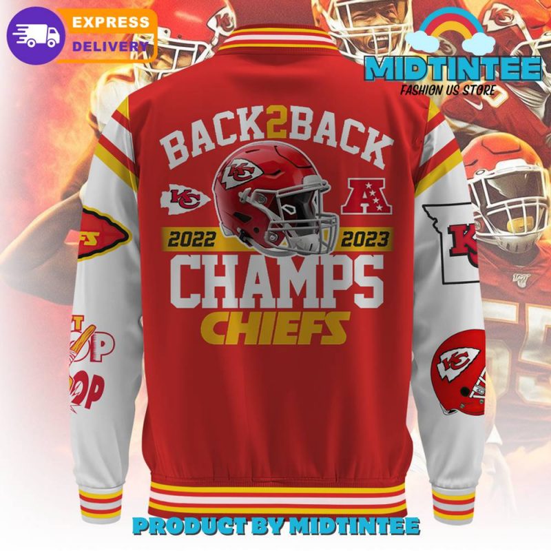 Kansas City Chiefs Back To Back Champs Chiefs Baseball Jacket - Midtintee