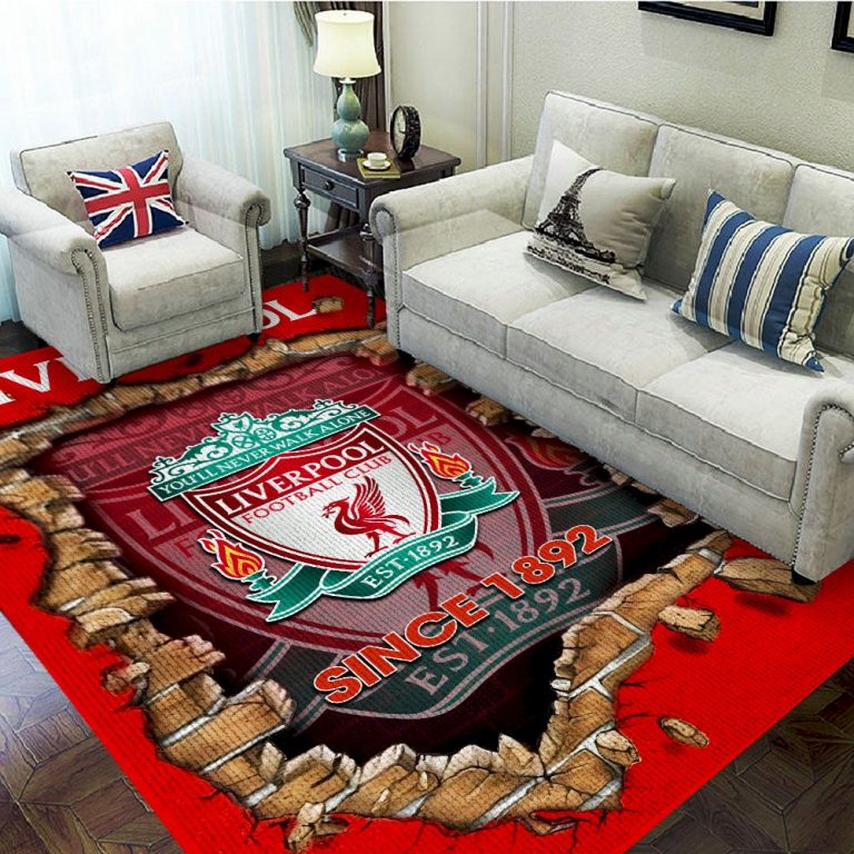 Liverpool FC Logo Rectangular Rug Carpet - Midtintee