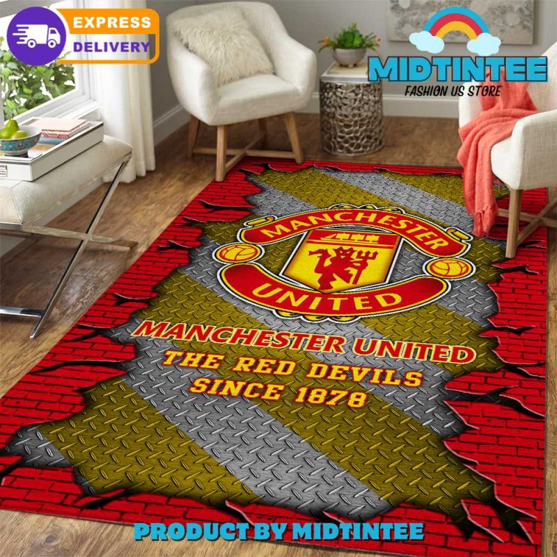 Manchester United The Red Devils Rectangular Rug Carpet - Midtintee