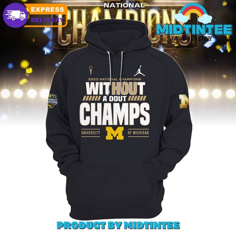 Michigan Football x Jordan 2024 National Champions Locker Room Hoodie, Pants - Midtintee