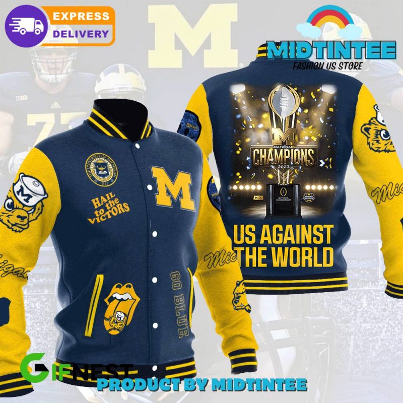 Michigan Wolverines Hail To The Victors Baseball Jacket - Midtintee