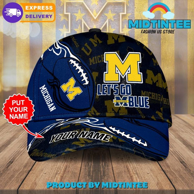 Michigan Wolverines Lets Go Blue Customized Cap - Midtintee