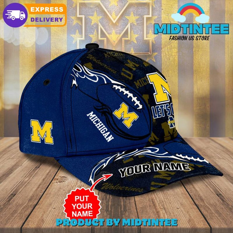 Michigan Wolverines Lets Go Blue Customized Cap - Midtintee