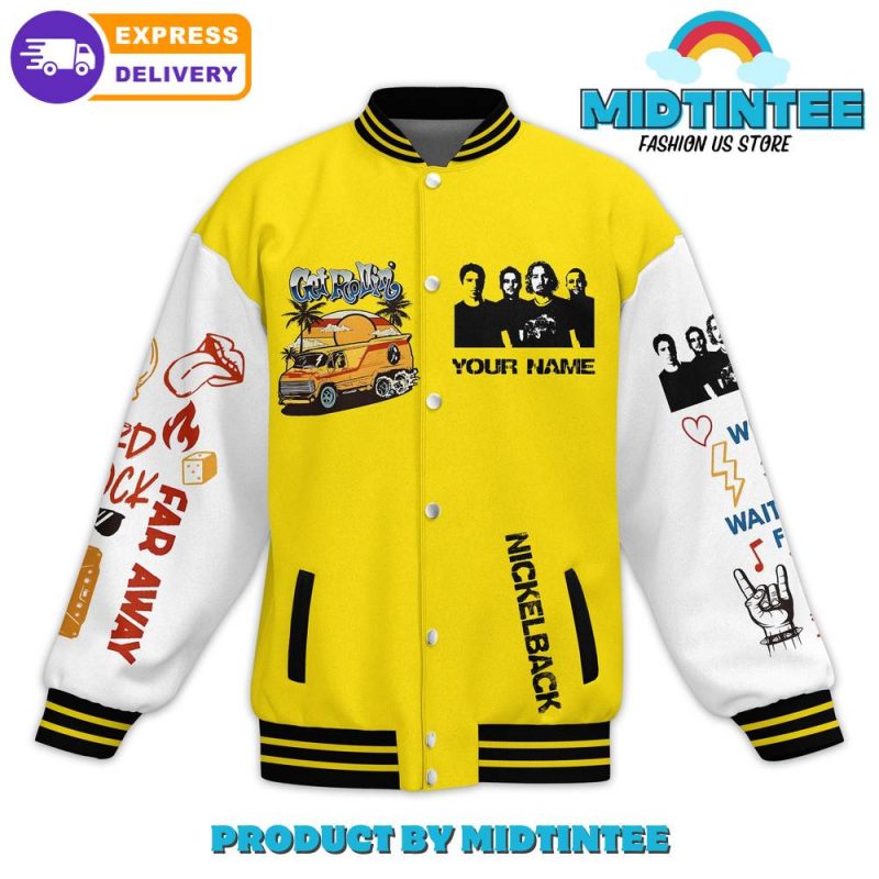 Nickelback Far Away Custom Name Baseball Jacket - Midtintee