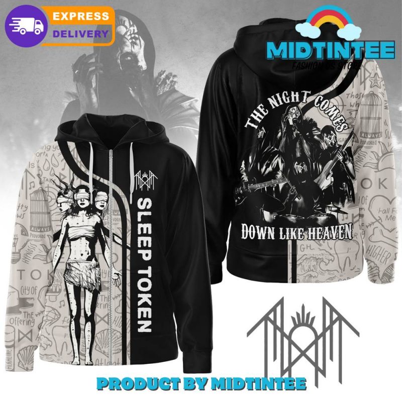 Sleep Token The Night Comes Down Like Heaven Zip Hoodie - Midtintee