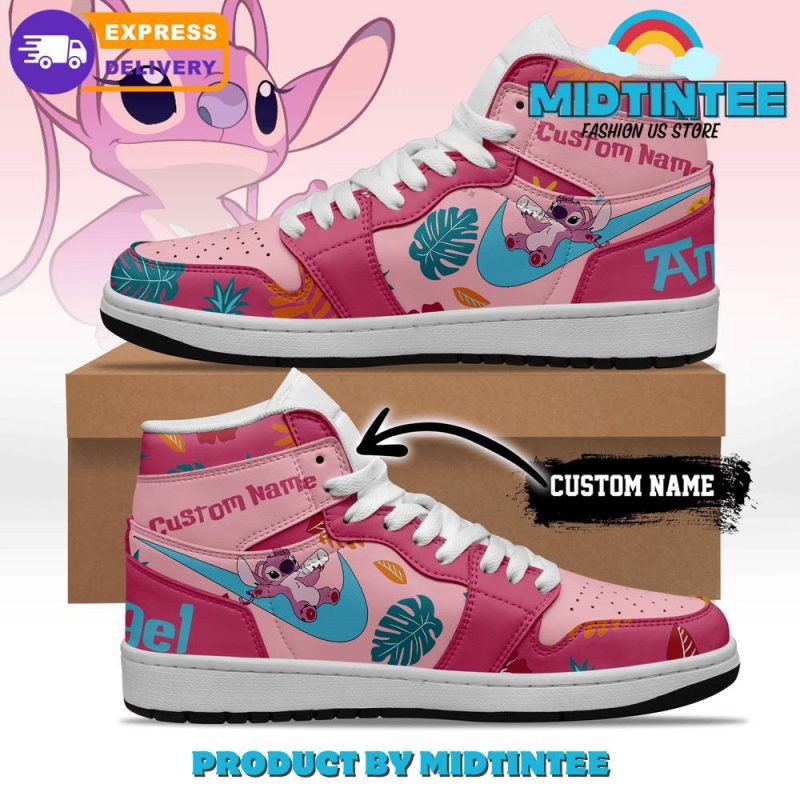 Stitch And Lilo Angel Custom Name Air Jordan 1 - Midtintee