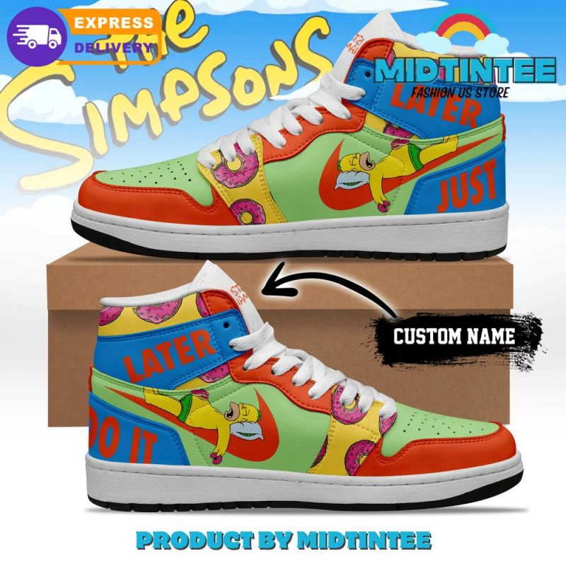 The Simpsons Later Just Do It Custom Name Air Jordan 1 - Midtintee