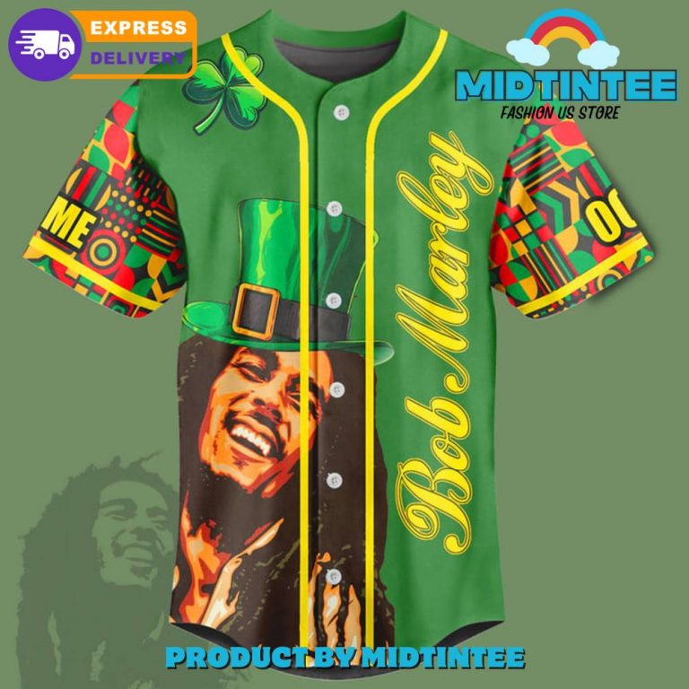 Bob Marley A Weet Bit Highrish Custom Name Baseball Jersey - Midtintee
