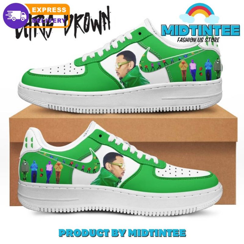 Chris Brown Rapper Green Nike Air Force 1 - Midtintee