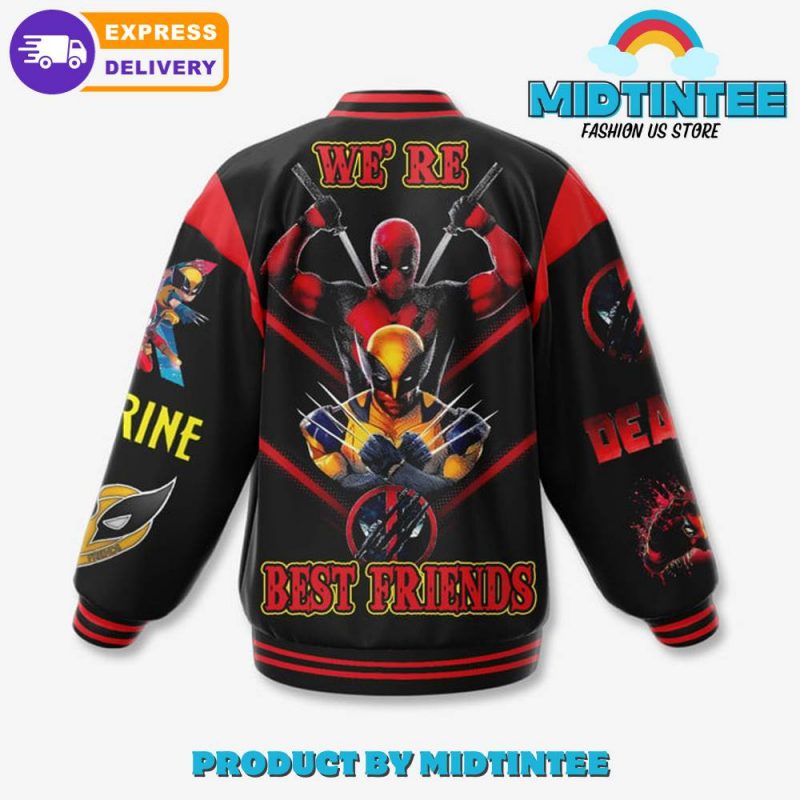 Deadpool And Wolverine We Are Best Friends Baseball Jacket - Midtintee