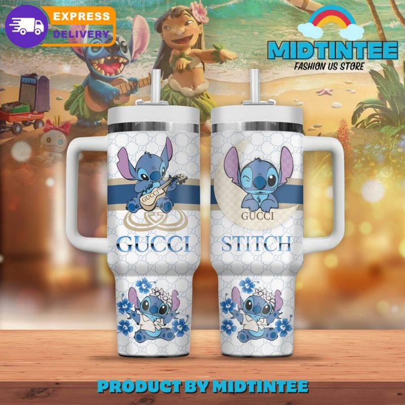 Stitch x Gucci Collab Floral 40 oz Stanley Tumbler - Midtintee