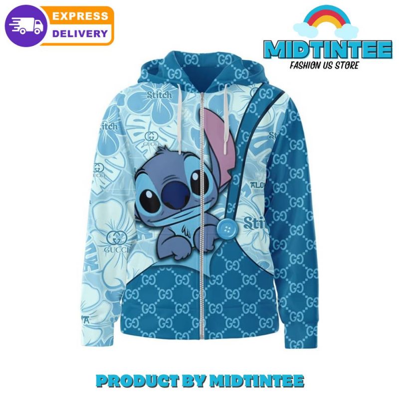 Stitch x Gucci Is My Spirit Animal Zip Hoodie - Midtintee