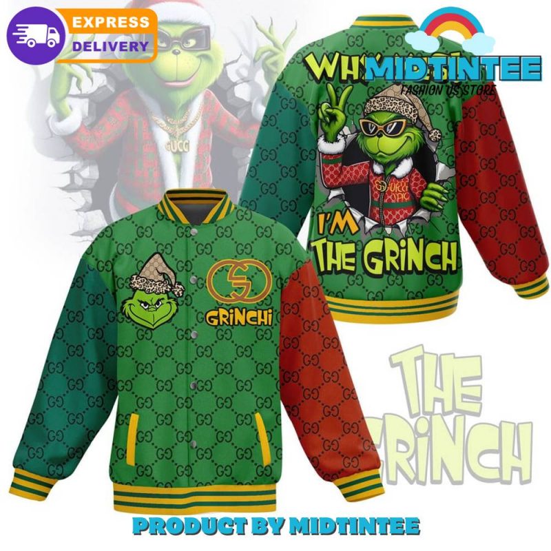 The Grinch x Gucci Why Yes Baseball Jacket - Midtintee