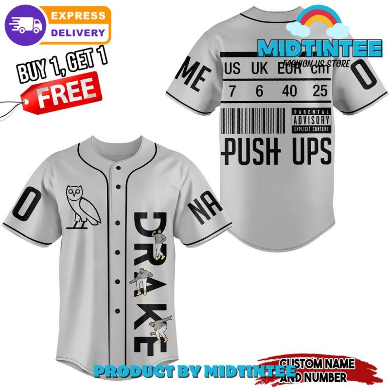 Drake American Push Ups Customized Baseball Jersey - Midtintee
