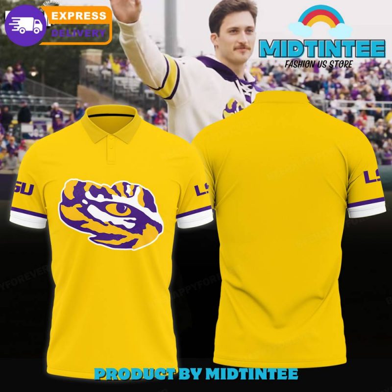 LSU Tigers NCAA Gymnastics Yellow Polo Shirt - Midtintee