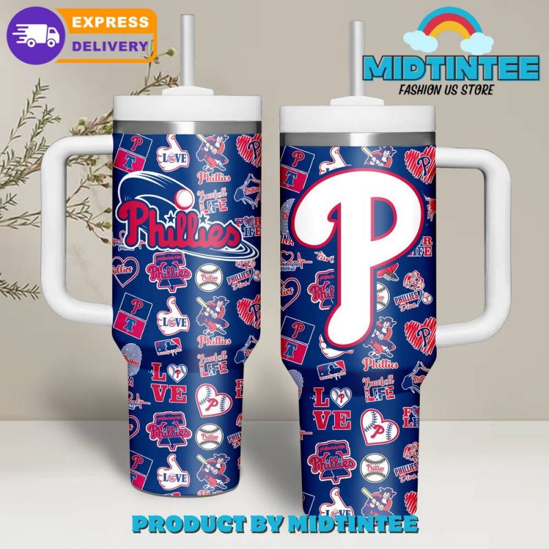 Philadelphia Phillies MLB Basketball Life Stanley Tumbler - Midtintee