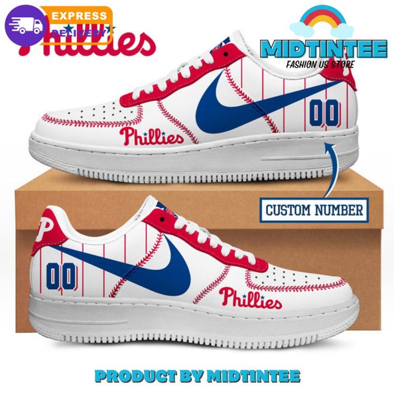 Philadelphia Phillies MLB Custom Name Nike Air Force 1 - Midtintee