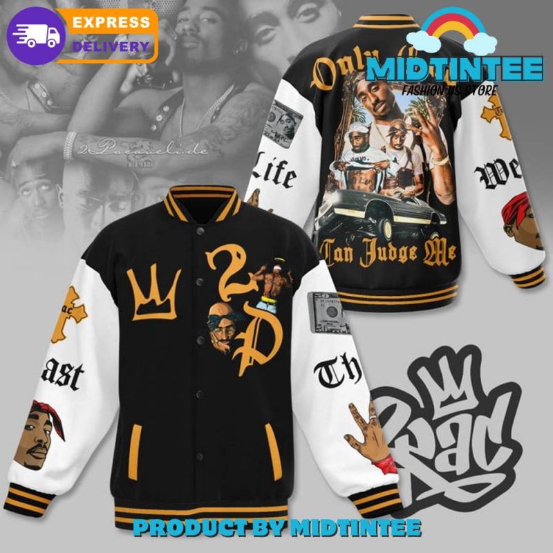 Tupac Shakur Only God Baseball Jacket - Midtintee