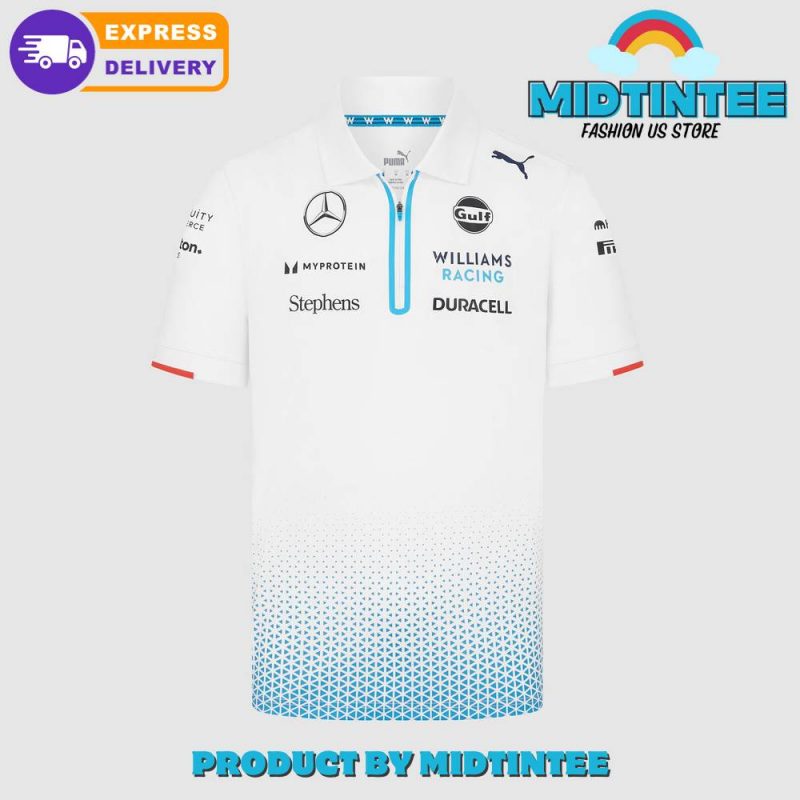 Williams Racing 2024 Team Zipper Polo Shirt - Midtintee