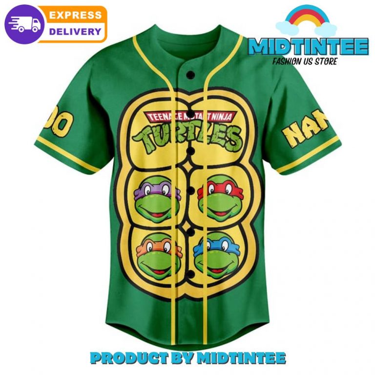 Ninja Turtles Power Custom Name Baseball Jersey - Midtintee