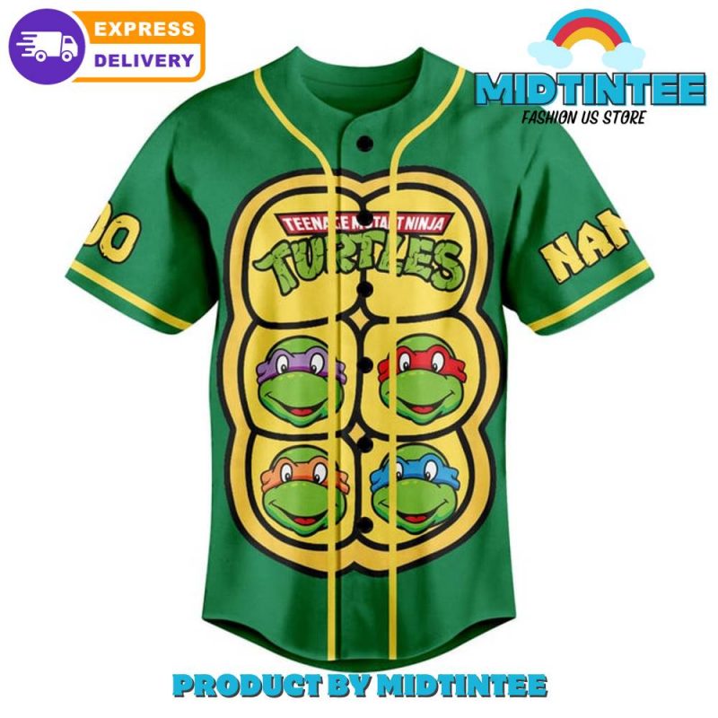 Ninja Turtles Power Custom Name Baseball Jersey - Midtintee