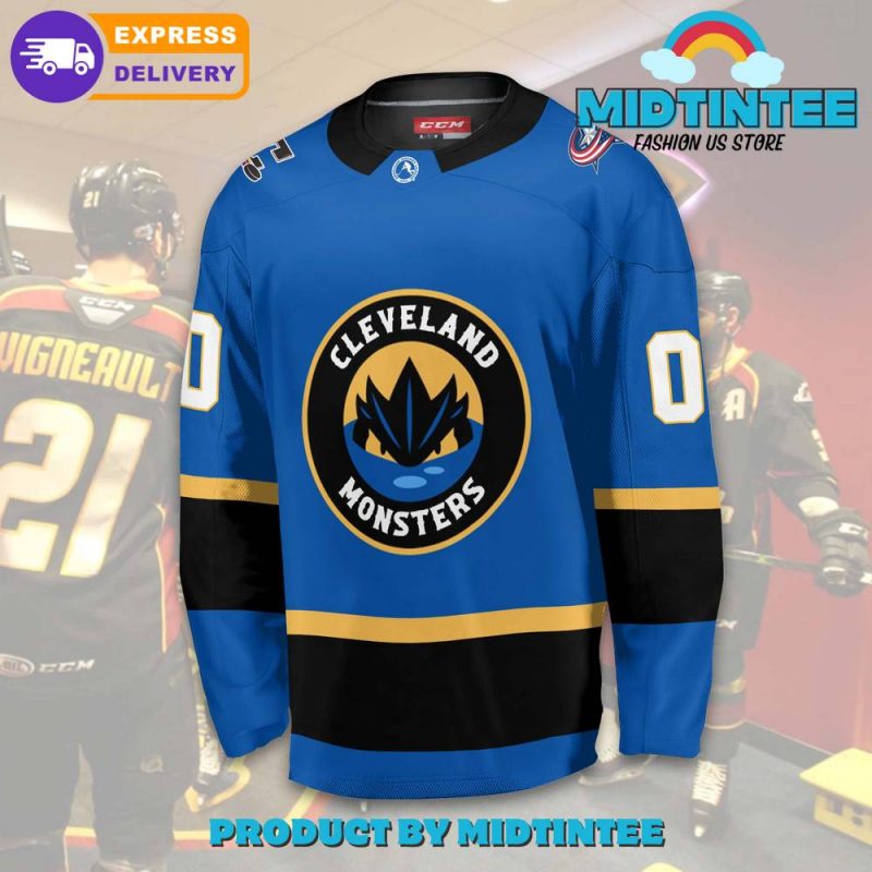 AHL Cleveland Monsters 2024 Personalized Blue Hockey Jersey - Midtintee