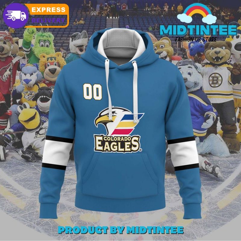 AHL Colorado Eagles Logo Personalized Hoodie - Midtintee
