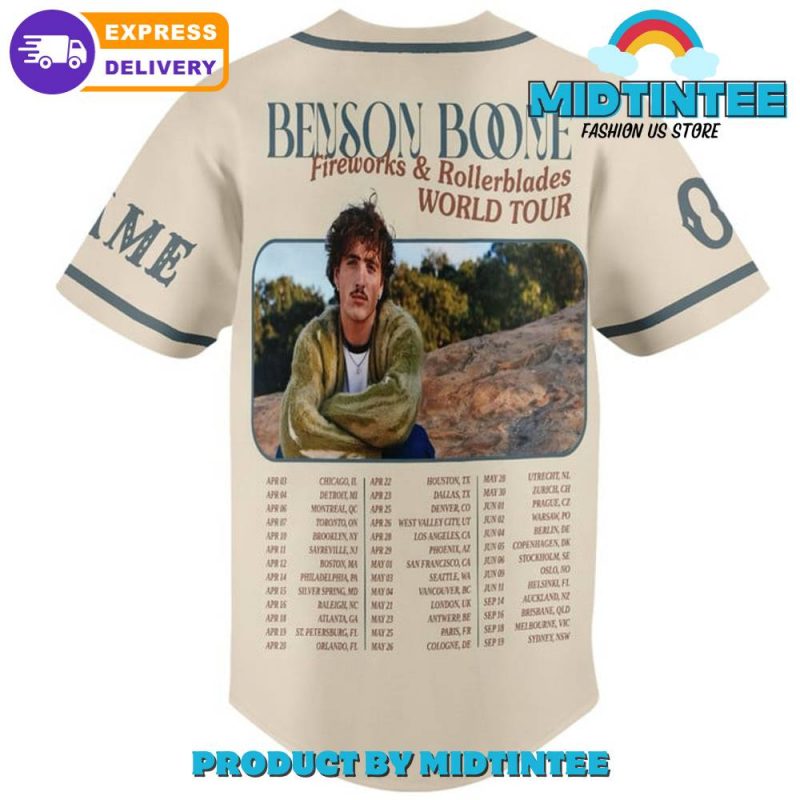 Benson Boone Fireworks And Rollerblades Customized Baseball Jersey ...