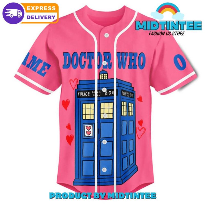 Doctor Who Pink Custom Name Baseball Jersey - Midtintee