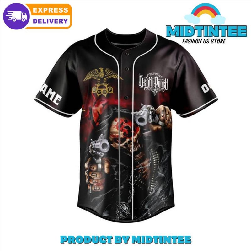 Five Finger Death Punch Band Customized Baseball Jersey - Midtintee