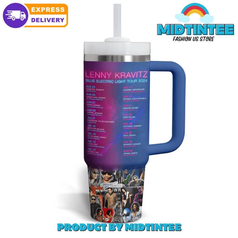 Lenny Kravitz Blue Electric Light Tour 2024 Stanley Tumbler - Midtintee
