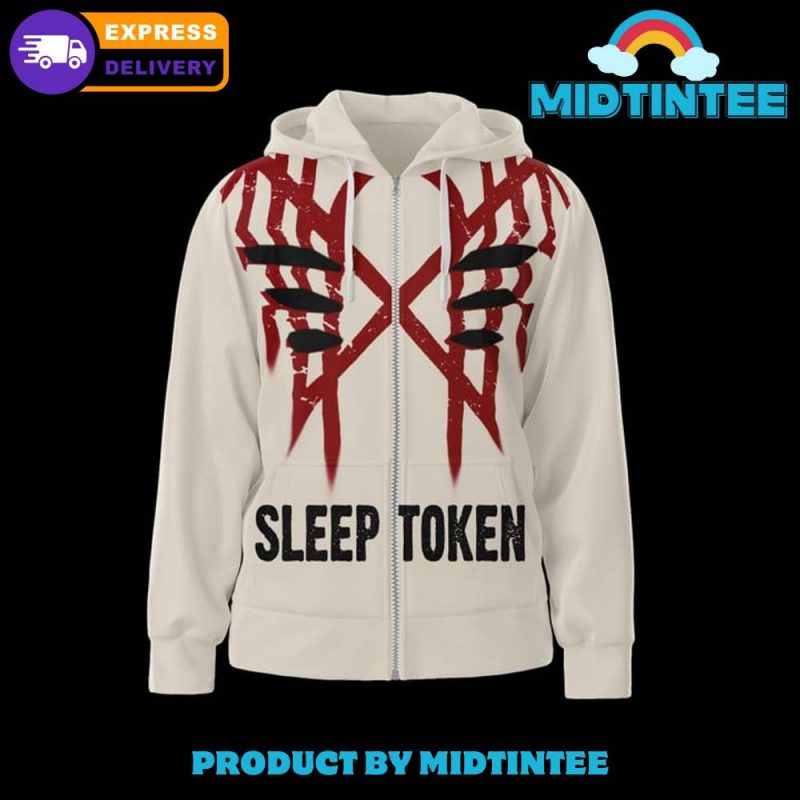 Sleep Token Band The Night Comes Down Like Heaven Zip Hoodie - Midtintee