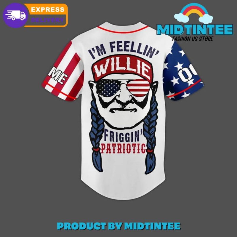 Willie Nelson Friggin' Patriotic Custom Name Baseball Jersey - Midtintee