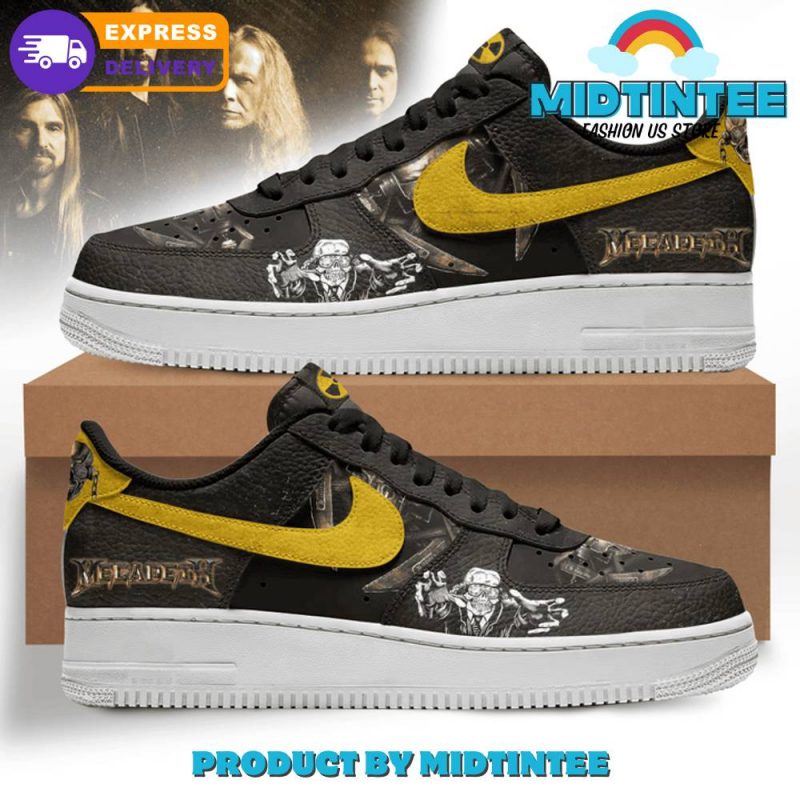 Megadeth American Band Black Yellow Nike Air Force 1 - Midtintee