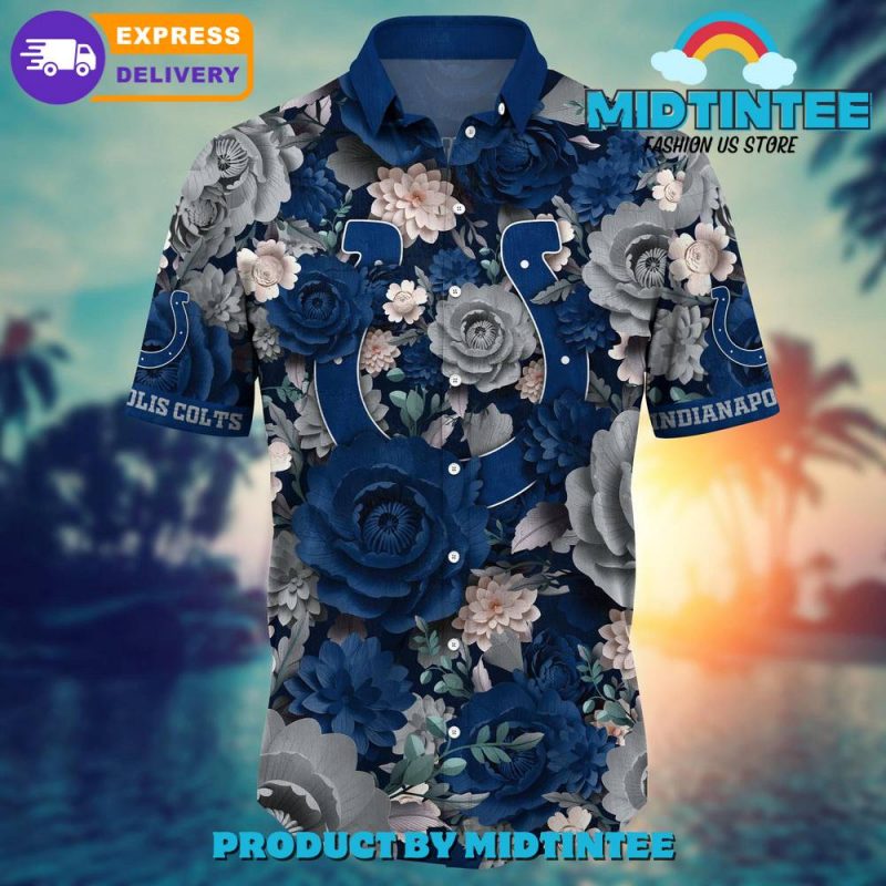 NFL Indianapolis Colts Flower Summer Hawaiian Shirt - Midtintee